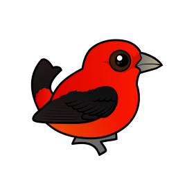 Meet the Striking Scarlet Tanager by Birdorable | Meet the Birds