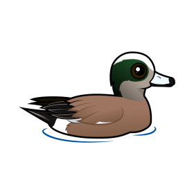 Cute American Wigeon by Birdorable