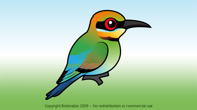 Cute Rainbow Bee-eater by Birdorable