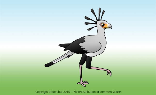 Cute Secretary Bird by Birdorable