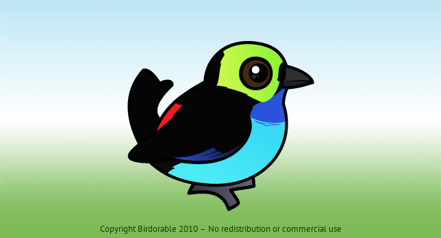 Cute Paradise Tanager by Birdorable