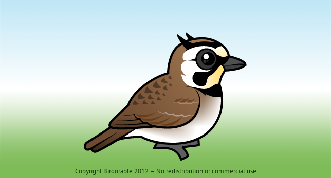 Cute Horned Lark by Birdorable