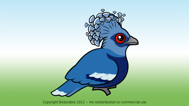Meet the Cute Victoria Crowned Pigeon by Birdorable