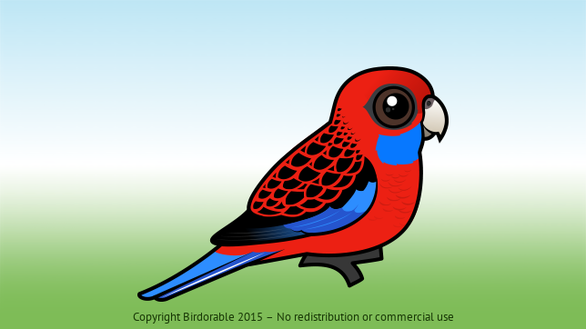 Meet the Cute Crimson Rosella Parrot by Birdorable