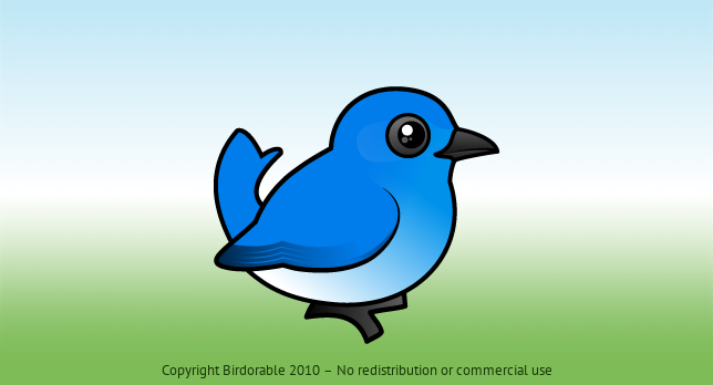 Cute Mountain Bluebird by Birdorable