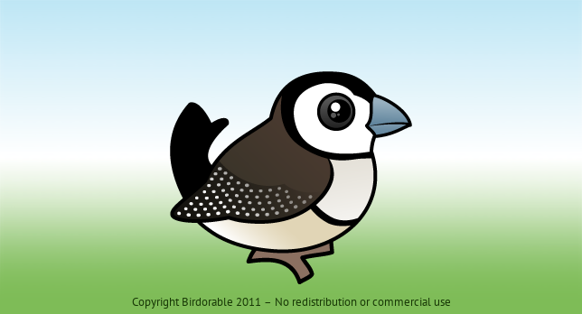 Cute Double-barred Finch by Birdorable