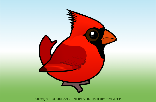 Cute Northern Cardinal by Birdorable