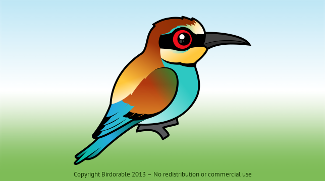 Cute European Bee-eater by Birdorable