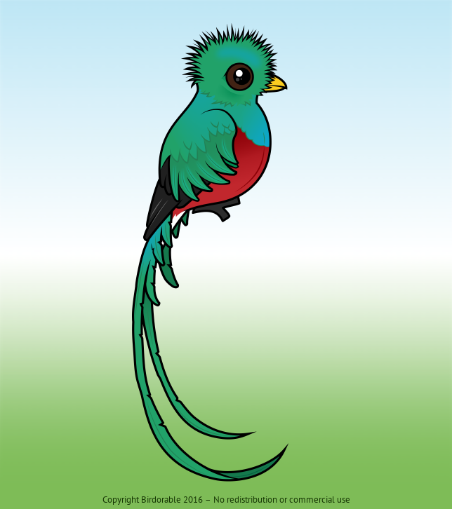 Cute Resplendent Quetzal by Birdorable