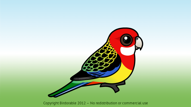 Cute Eastern Rosella by Birdorable
