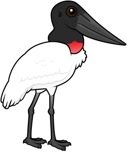 Cute Cartoon Jabiru by Birdorable