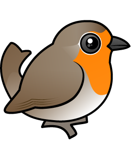 Cute European Robin by Birdorable