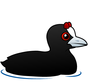 Cute Red-knobbed Coot by Birdorable