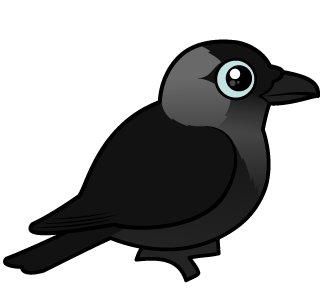 Cute Jackdaw by Birdorable