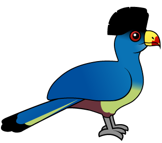 Cute Great Blue Turaco by Birdorable