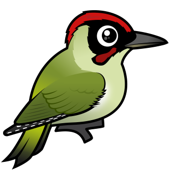 Cute Green Woodpecker by Birdorable