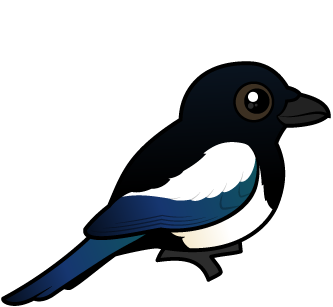 Cute Eurasian Magpie by Birdorable