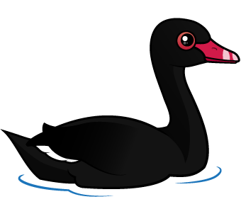 Cute Black Swan by Birdorable