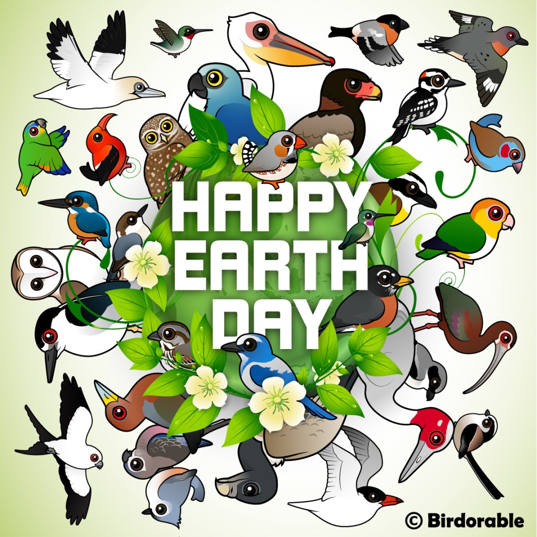 Earth Day Green Earth Birdorable Birds Shareable Graphic by Birdorable