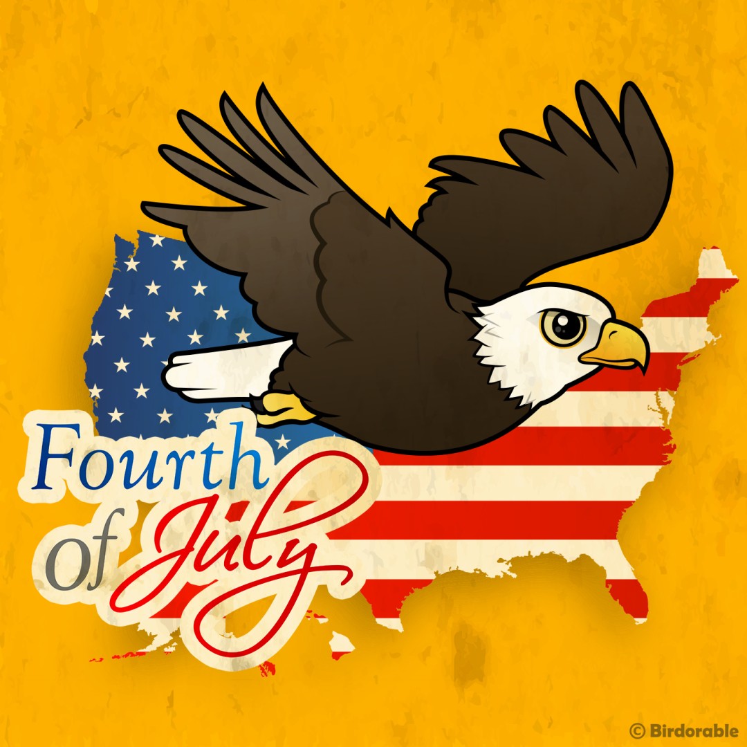 Birdorable Bald Eagle 4th of July Shareable Graphic by Birdorable