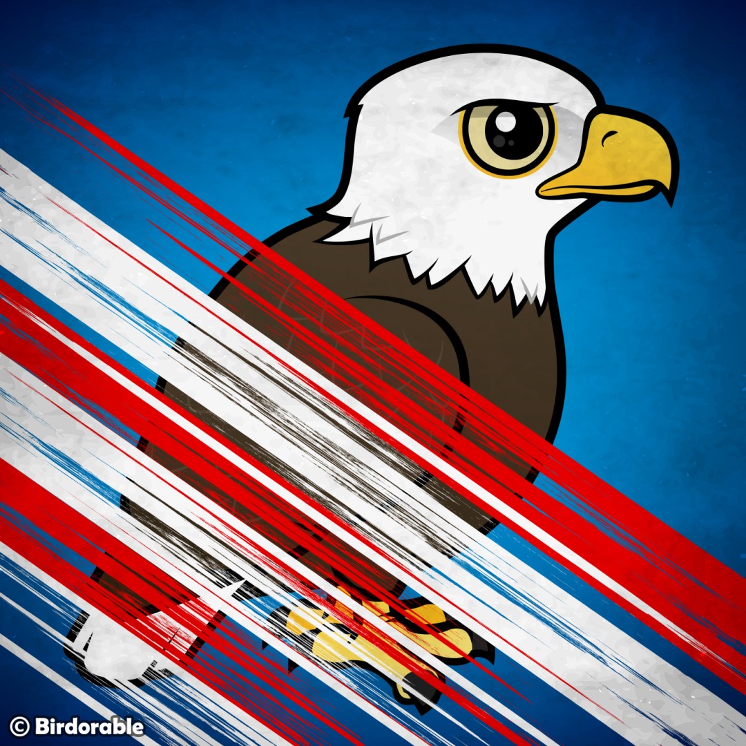 Birdorable Bald Eagle Shareable Graphic for Independence Day by Birdorable