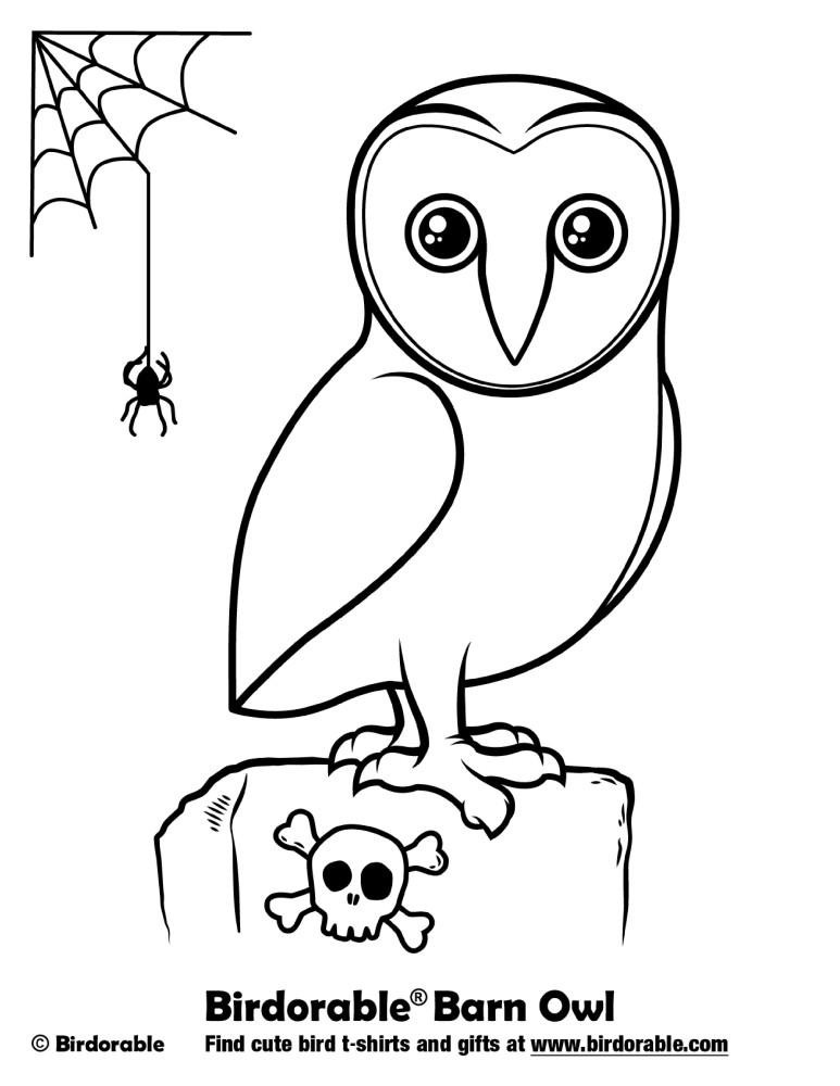 Halloween Barn Owl Coloring Page by Birdorable
