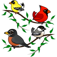 Shop Cute Cartoon Backyard Bird Tees & Gifts from Birdorable