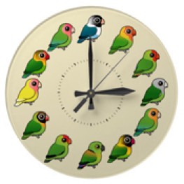 Cute Cartoon Bird Clocks for Birders, Bird Lovers, Lovebird Fans