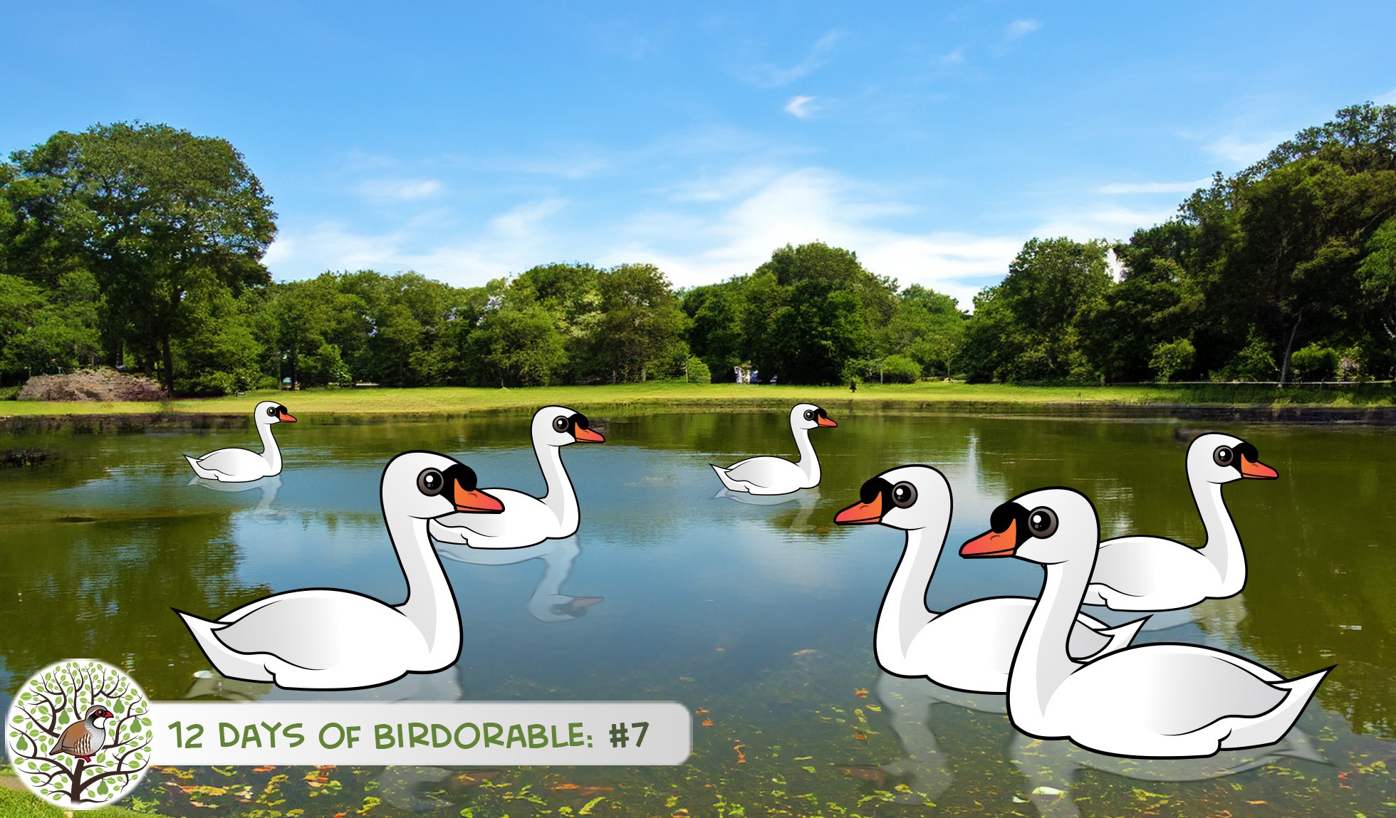 12 Days of Birdorable Birds: Seven Swans-a-Swimming
