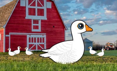 Cute Embden Goose by Birdorable